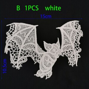 Black Lace Bat Embroidered Halloween Decoration, Black Lace Bat, Bat ...