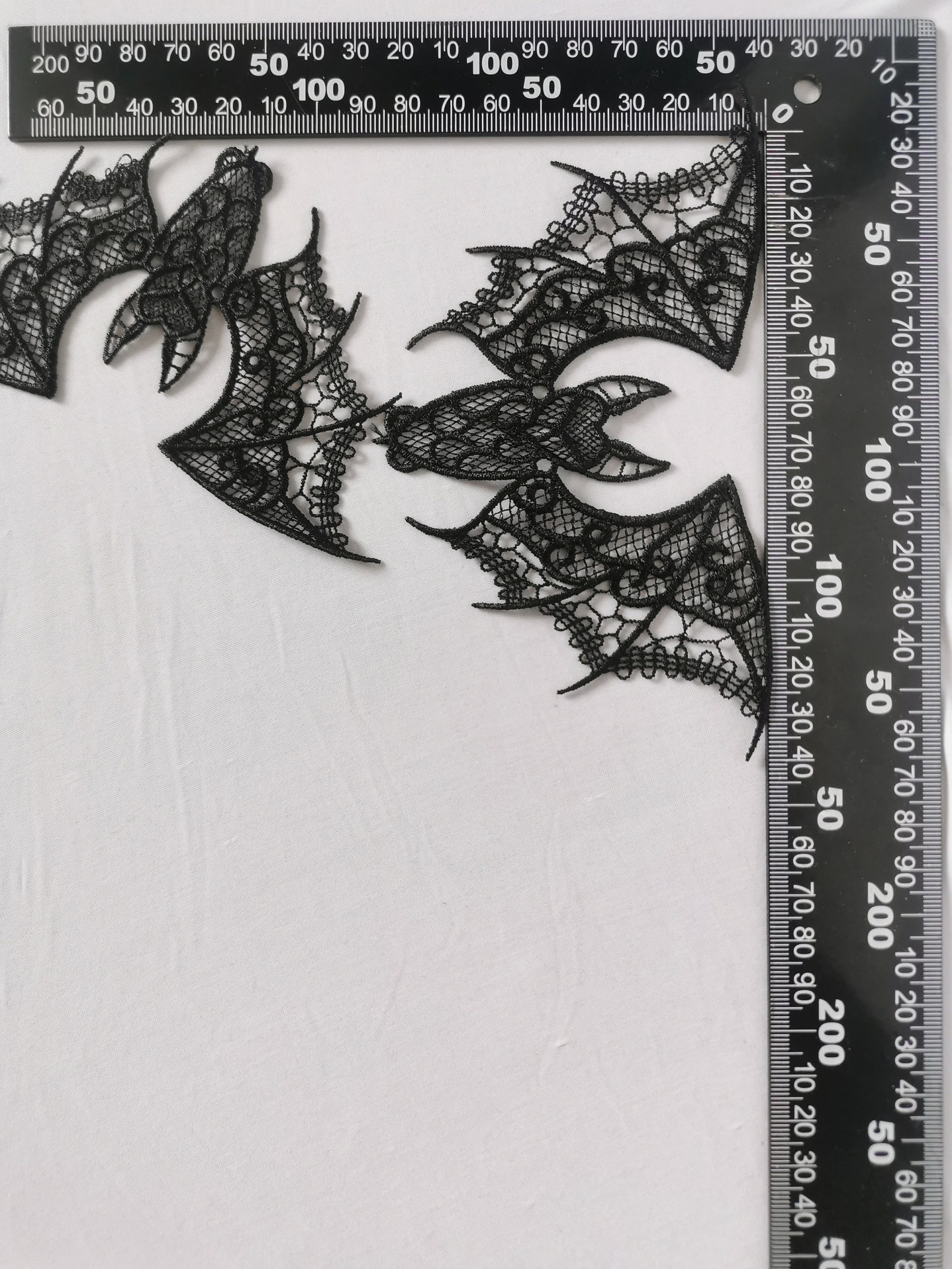 Black Lace Bat Embroidered Lace Bats Lace Bats Black Halloween - Etsy