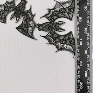 Black Lace Bat Embroidered Lace Bats Lace Bats Black Halloween ...