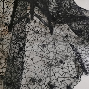 Black Spider Web Fabric: Halloween Flocked Tulle Mesh, 58" Wide - Etsy