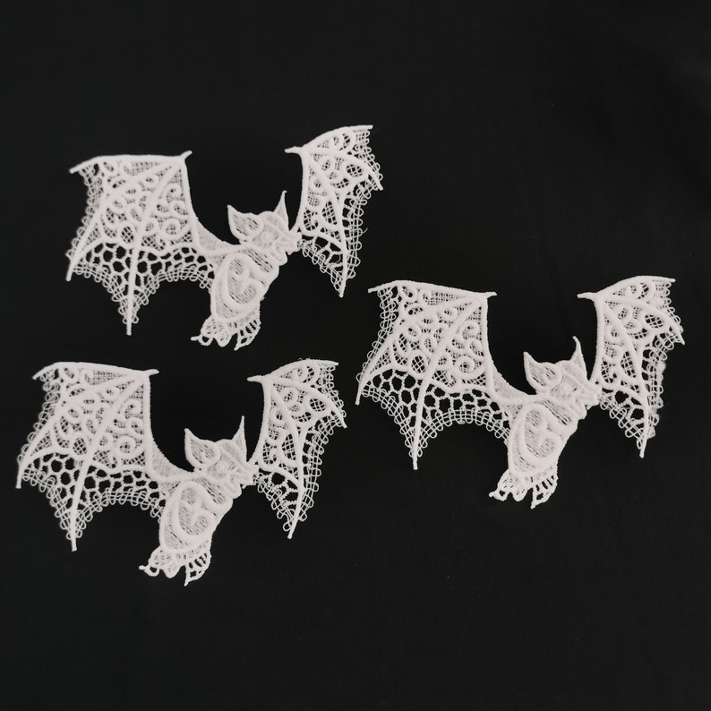Black Lace Bat Embroidered Halloween Decoration, Black Lace Bat, Bat ...