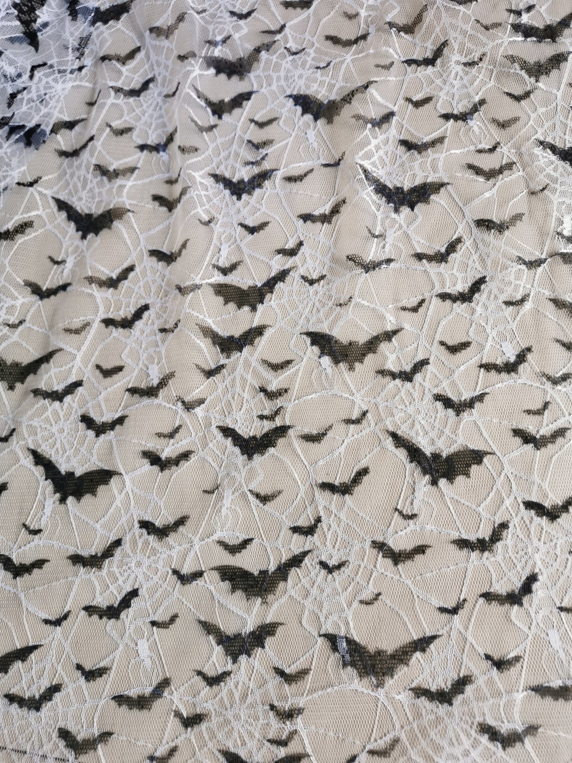 Lace Fabric With Bats Black Bat Print Fabric for Halloween - Etsy