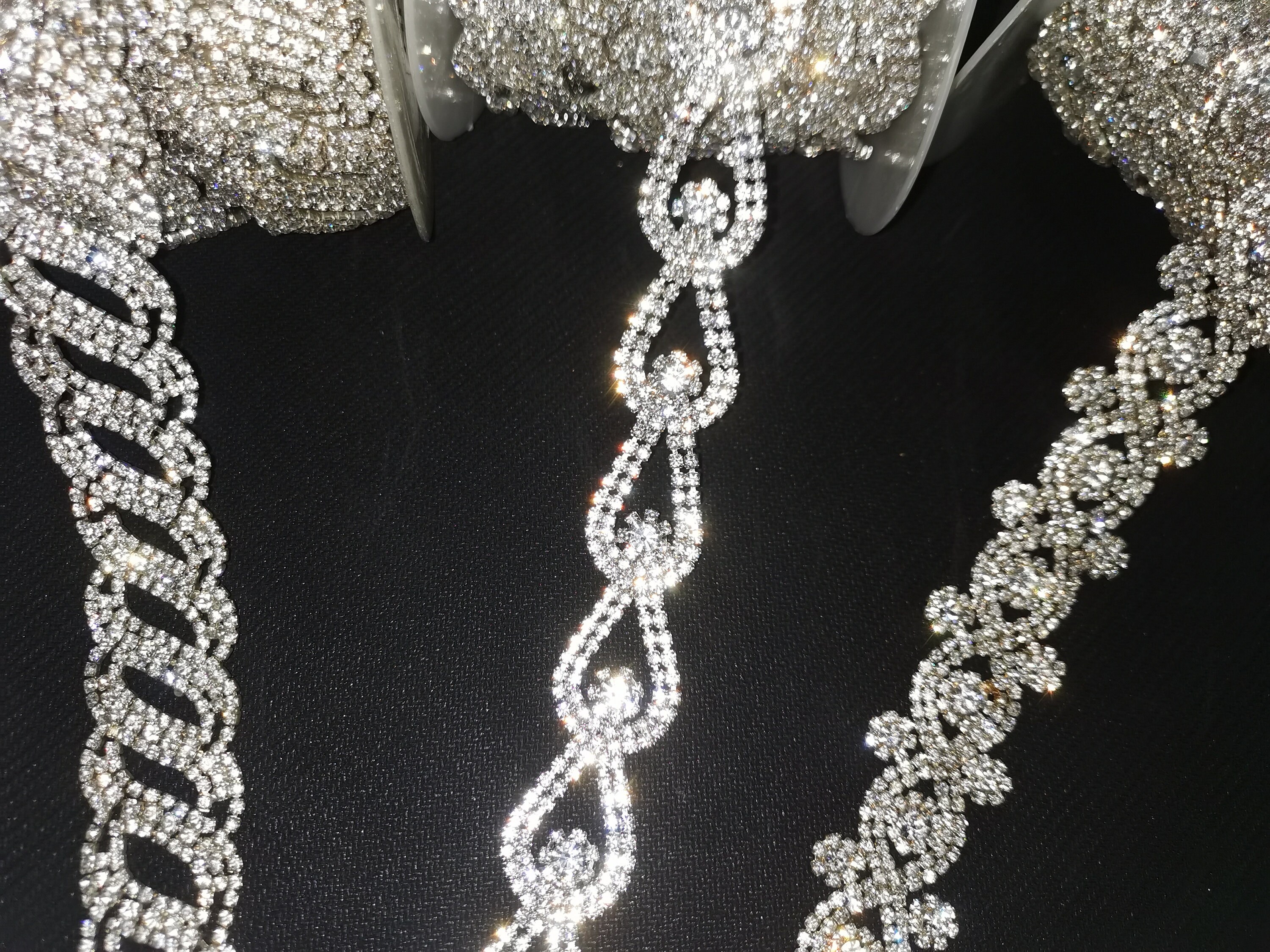 Silver Crystal Rhinestone Trim by the Yard Bridal Trim Silver - Etsy