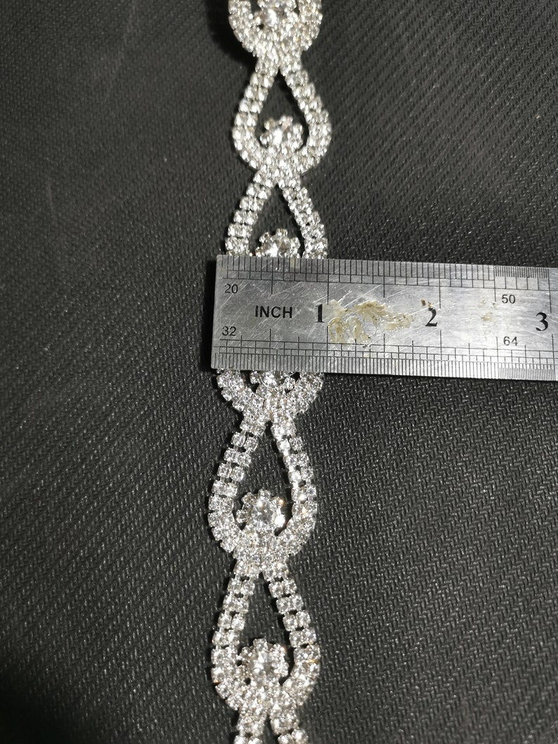 Silver Crystal Rhinestone Trim by the Yard Bridal Trim Silver - Etsy