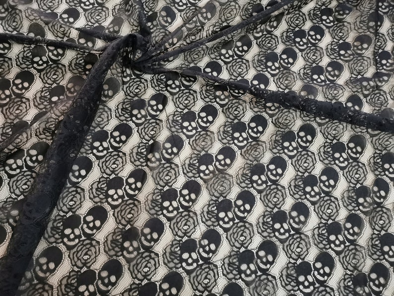 Lavender Skull and Roses Skull Lace Fabric Skulls Halloween - Etsy