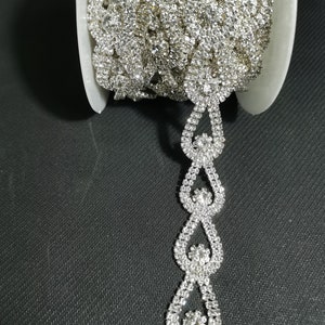 Silver Crystal Rhinestone Trim by the Yard Bridal Trim Silver Crystal ...