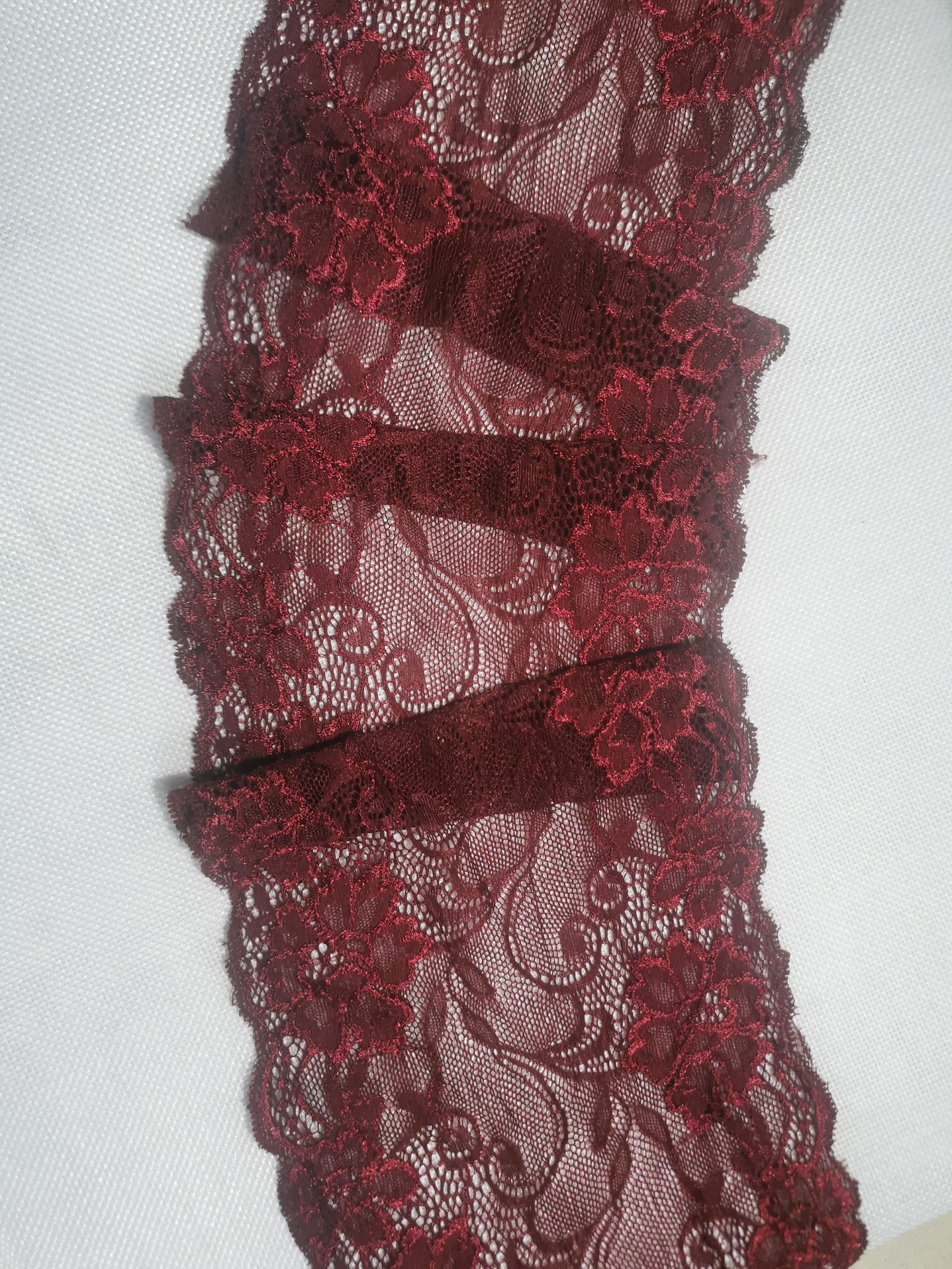 Wine Red Strechy Lace Trim 6 Wide for Costume Crafting - Etsy