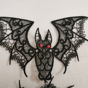 Black Lace Bat Embroidered Lace Bats Lace Bats Black Halloween ...
