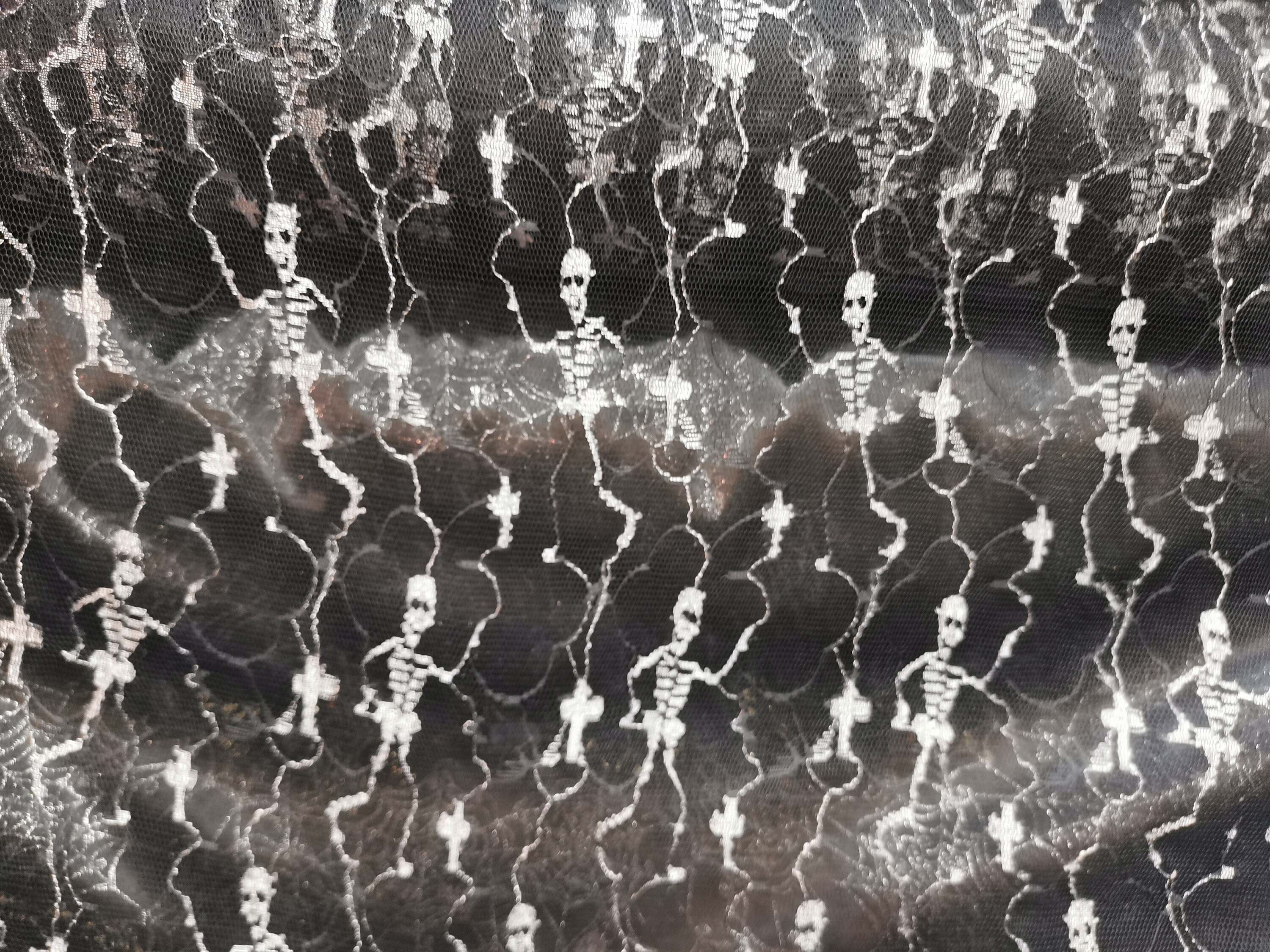 Skull Lace Fabric: Halloween Skeleton Fabric - 58" Wide - Etsy