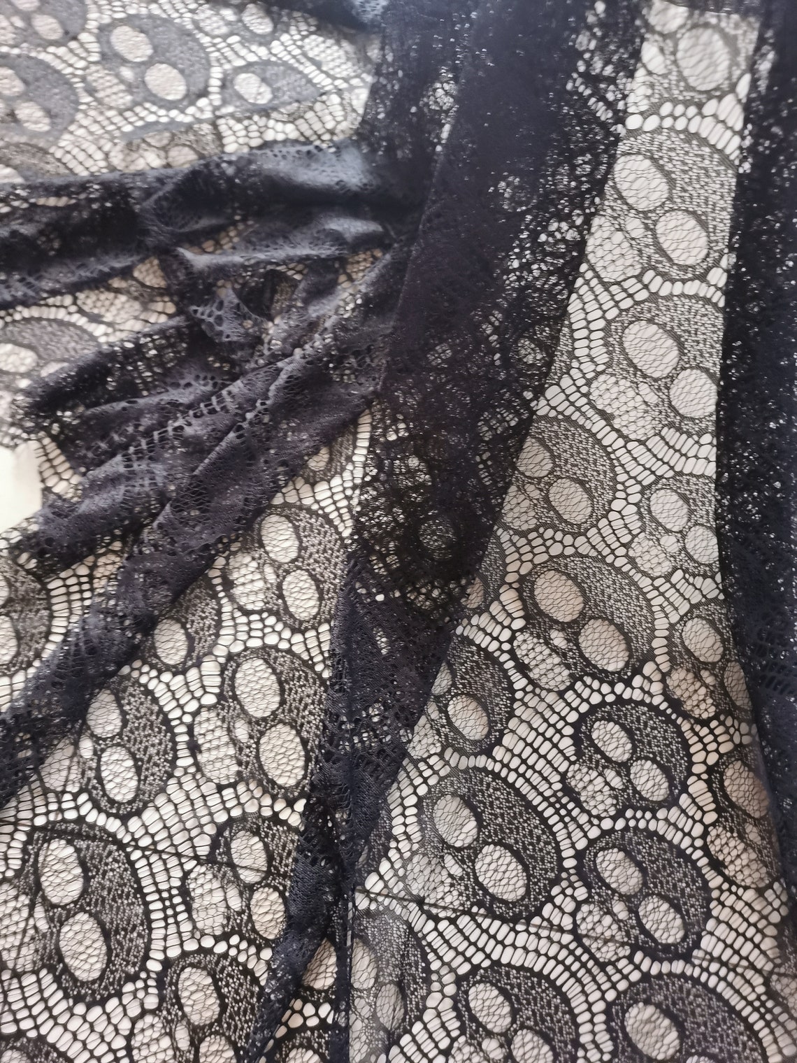 Black Skull lace fabric Skull fabric Dem Bone fabric | Etsy
