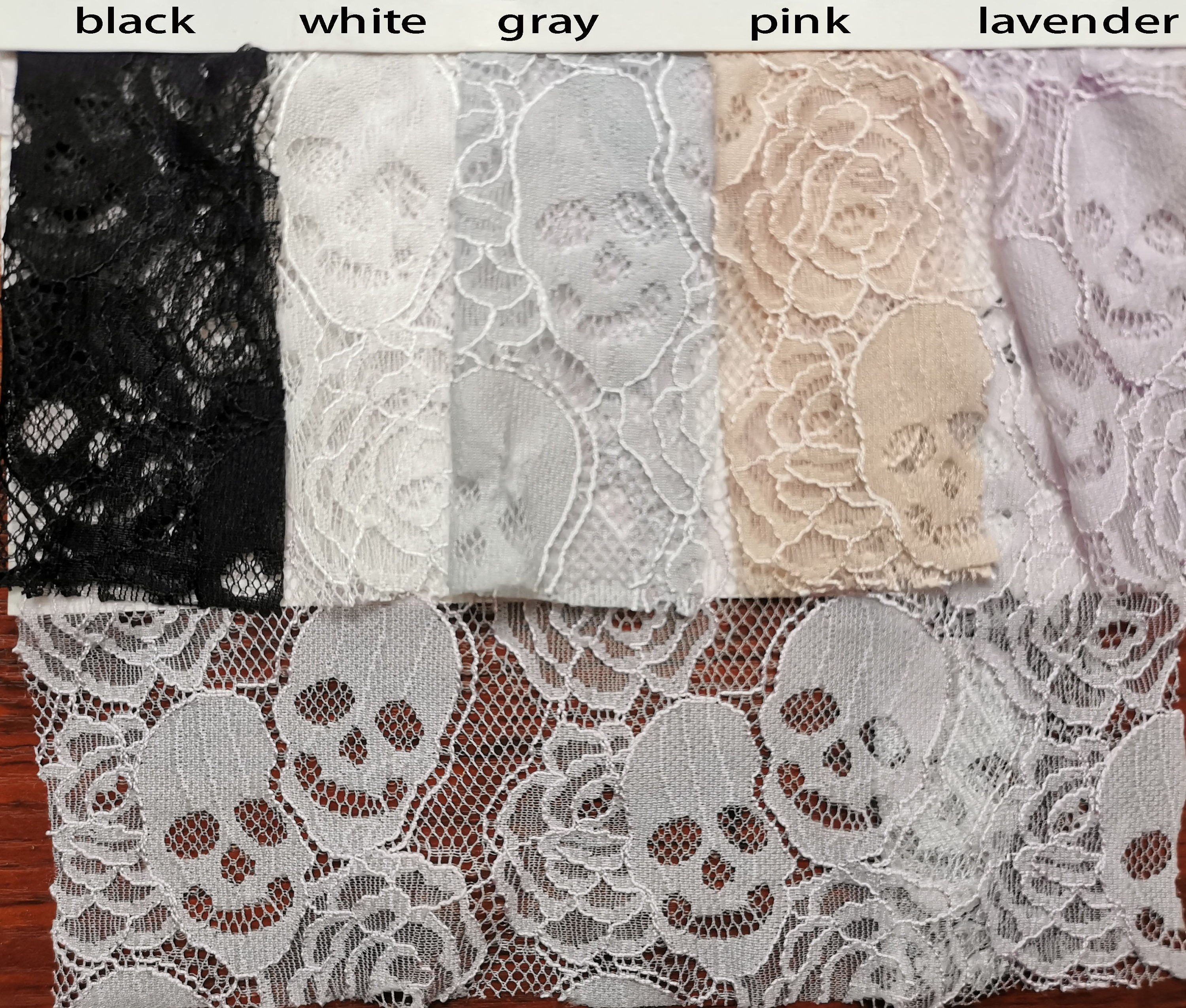 Skull and Roses Skull Lace Fabric Skulls Ideal for Halloween | Etsy