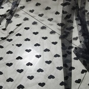 4 Way Stretch Lace Heart Bridal Lace Lingerie Making Fabric Black Lace ...