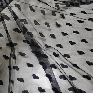 4 Way Stretch Lace Heart Bridal Lace Lingerie Making Fabric Black Lace ...