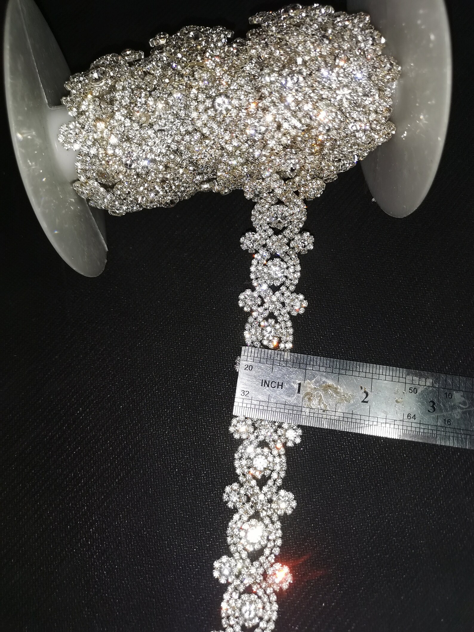 Silver Crystal Rhinestone Trim by the Yard Bridal Trim Silver - Etsy