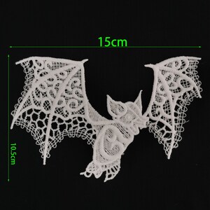 Black Lace Bat Embroidered Halloween Decoration, Black Lace Bat, Bat ...