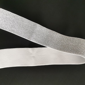 Gold and Silver Glitter Soft White Elastic Bands, Waistband Elastic ...