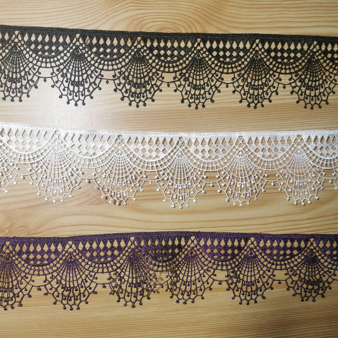 Black Spiderweb Embroidery Lace Trim - 65mm Gothic Halloween Choker - Etsy