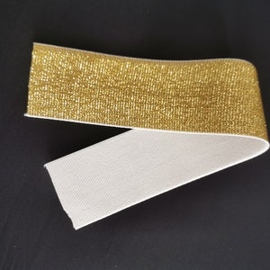 Gold and Silver Glitter Soft White Elastic Bands, Waistband Elastic ...