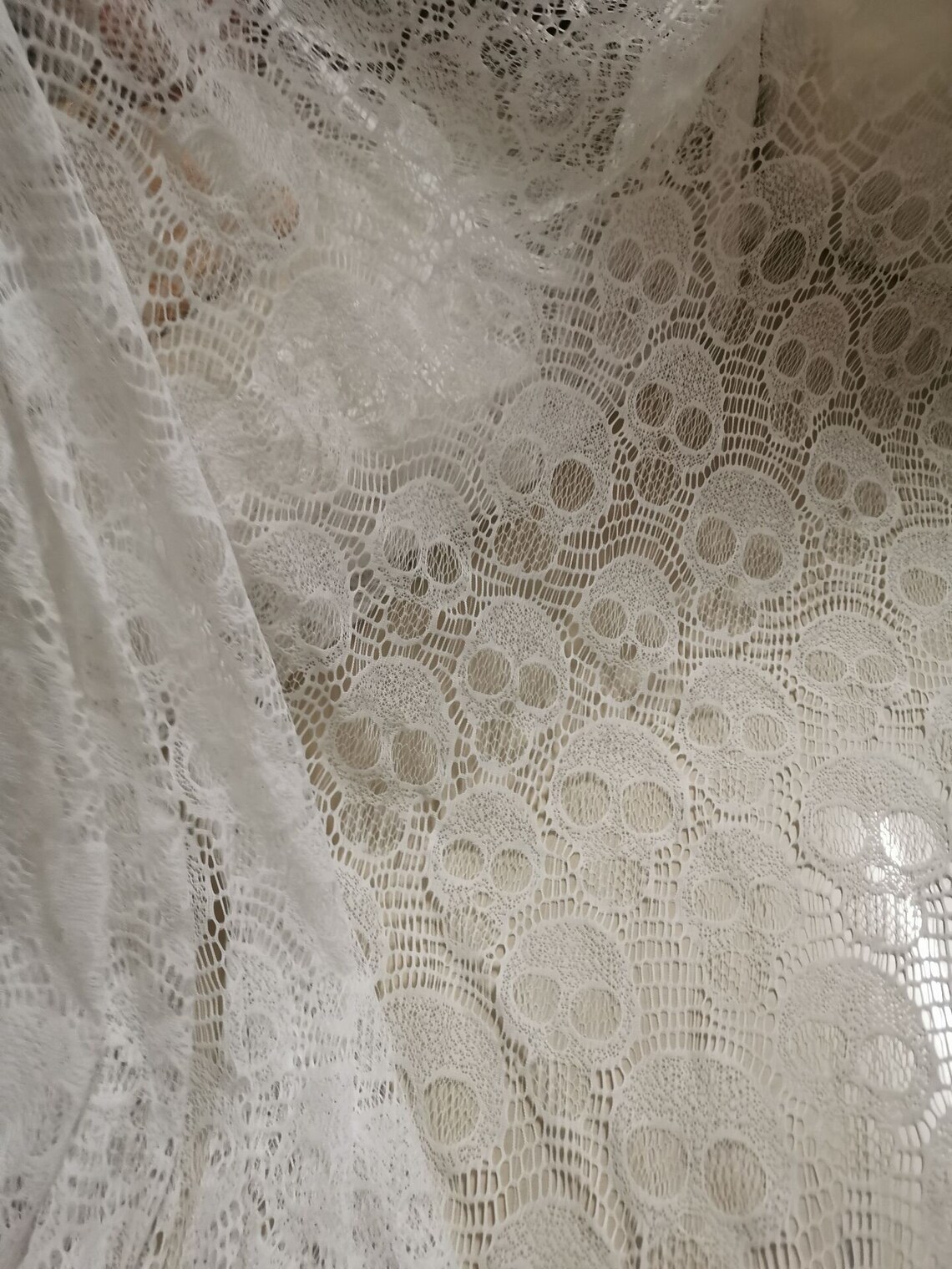 Black Skull Lace Fabric Skull Fabric Dem Bone Fabric Halloween | Etsy