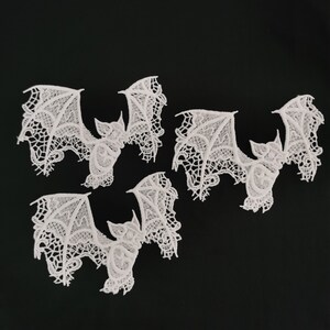 Black Lace Bat Embroidered Halloween Decoration, Black Lace Bat, Bat ...