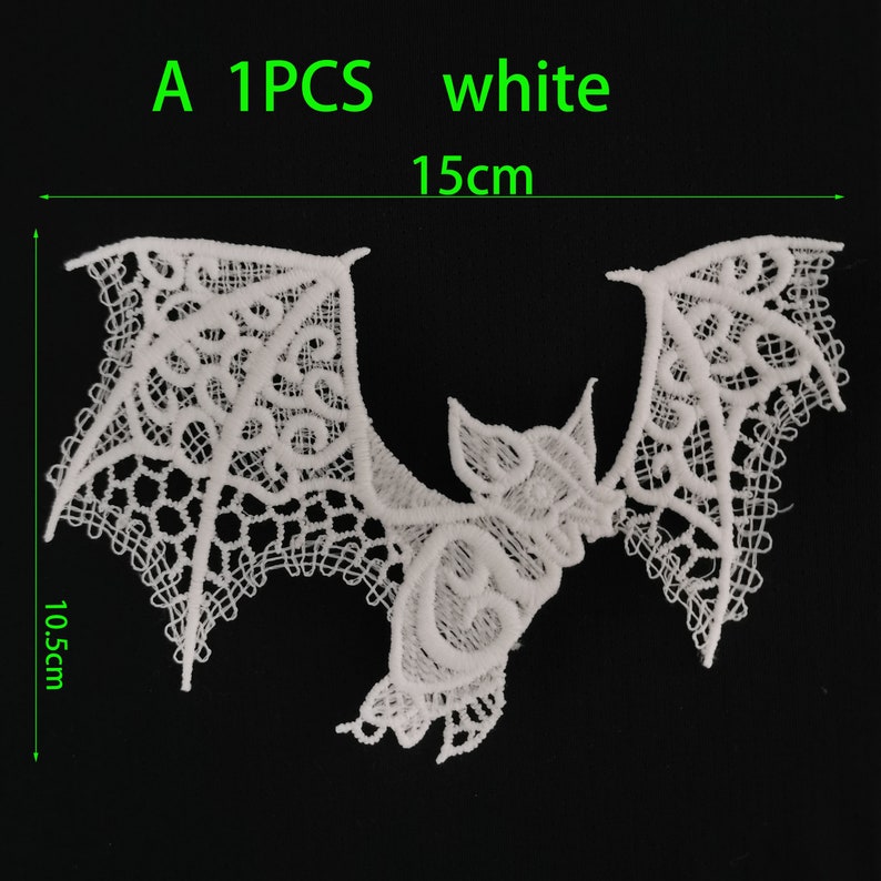 Black Lace Bat Embroidered Halloween Decoration, Black Lace Bat, Bat ...
