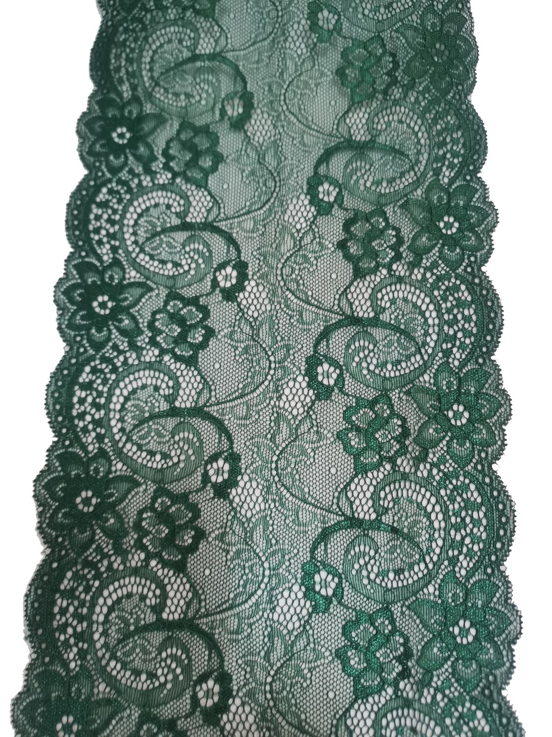 Hunter Green Stretch Lace for Lingerie Dark Green Lace Trim Lingerie ...