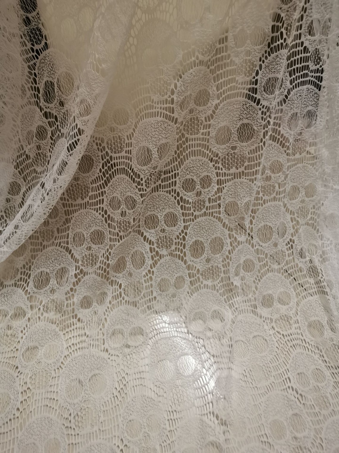 Black Skull lace fabric Skull fabric Dem Bone fabric | Etsy