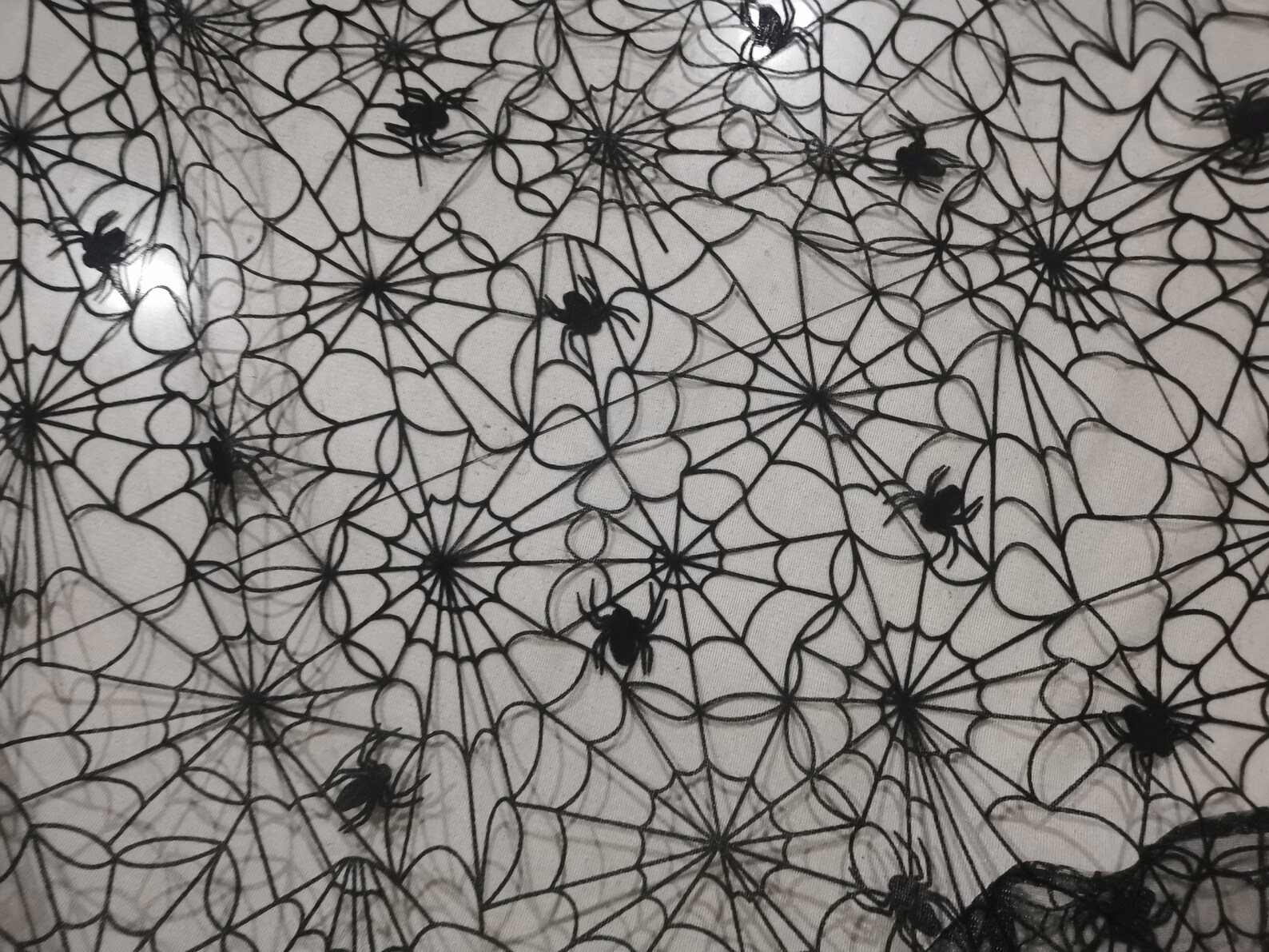 Black Spider Web Fabric: Halloween Flocked Tulle Mesh, 58" Wide - Etsy