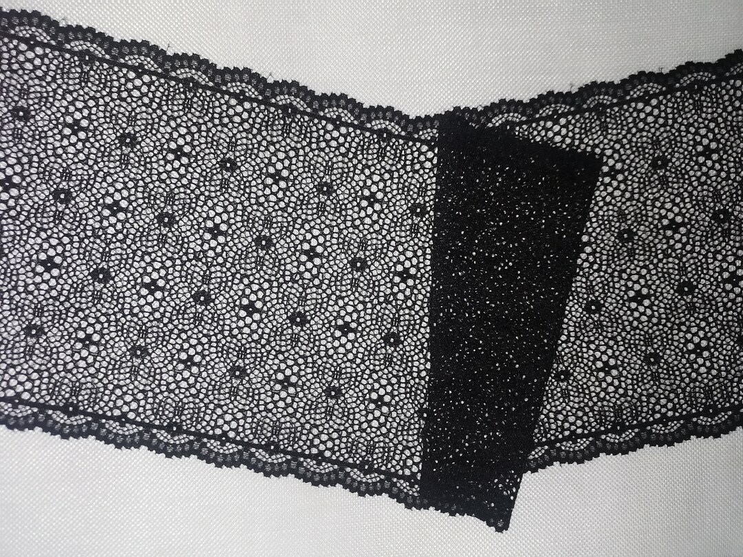 Black Lace Trim Black Stretch Lace for Lingerie 9" Wide Black Stretch ...