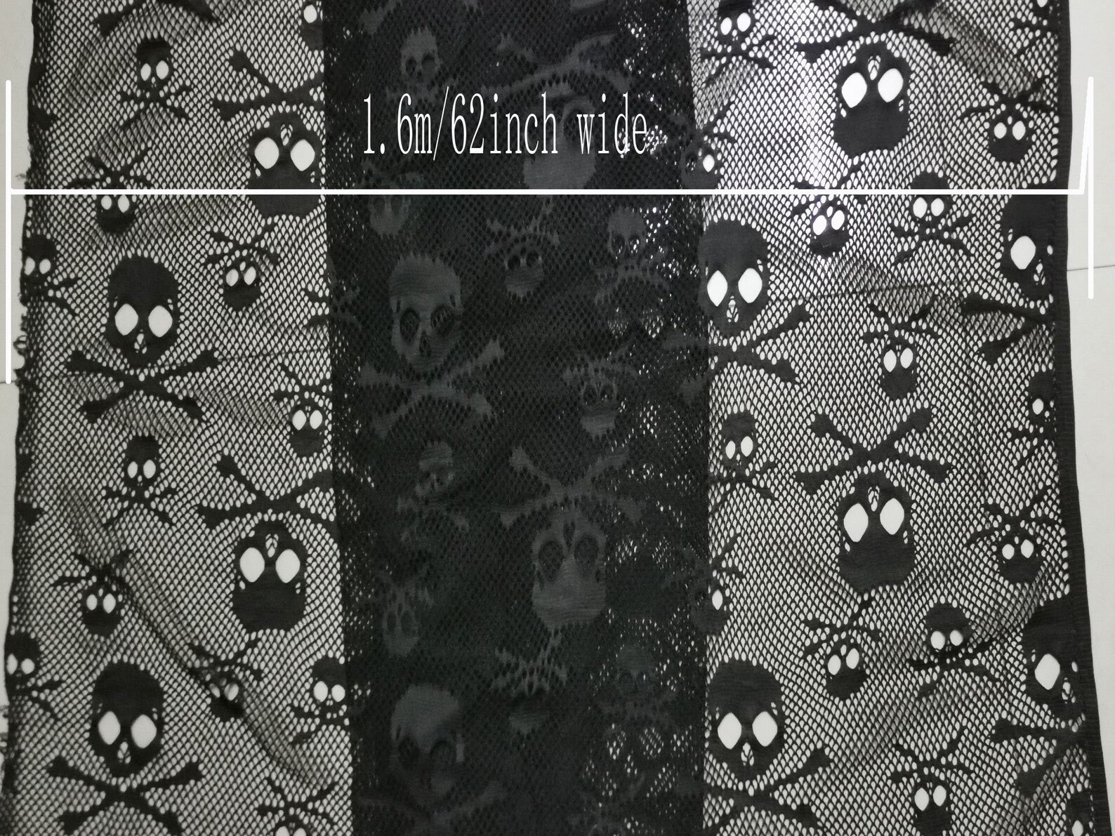 Black Skull Lace Fabric Skull Fabric Halloween Supplies by the - Etsy