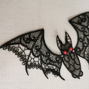 Black Lace Bat Embroidered Lace Bats Lace Bats Black Halloween ...