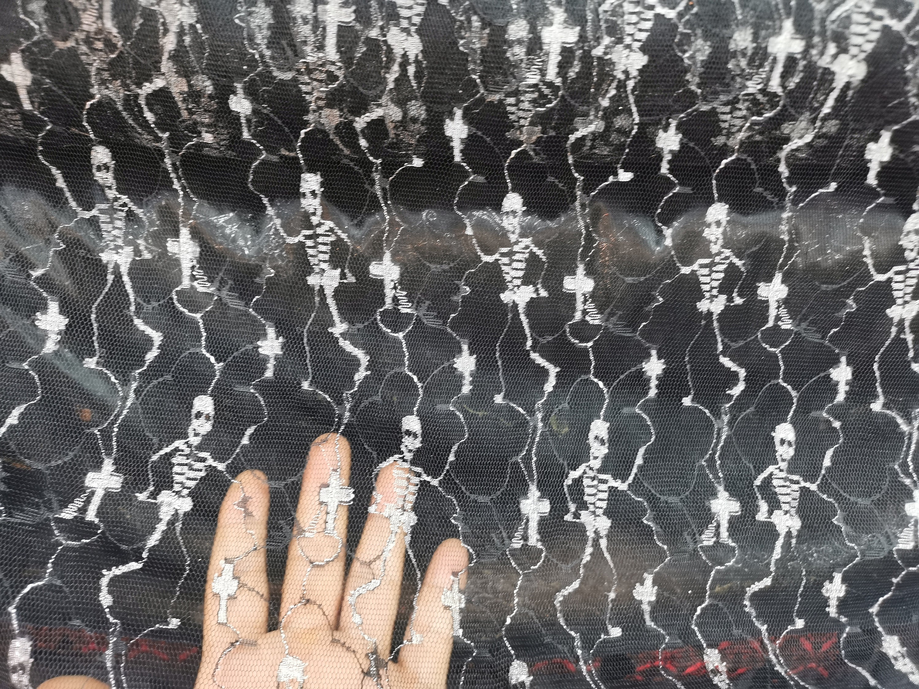 Skull Fabric Skull Lace Fabric Halloween Fabric by the Yard - Etsy
