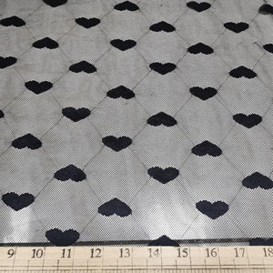 4 Way Stretch Lace Heart Bridal Lace Lingerie Making Fabric Black Lace ...