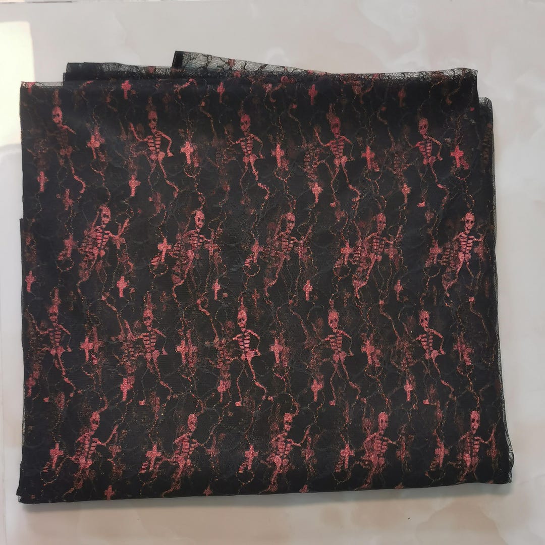 Skull Lace Fabric: Halloween Skeleton Fabric - 58" Wide - Etsy