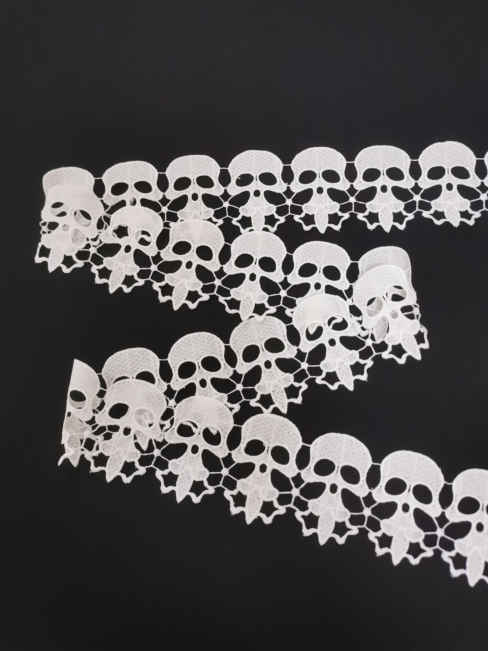 70mm off White Skull Lace Trim Halloween Skull Lace - Etsy