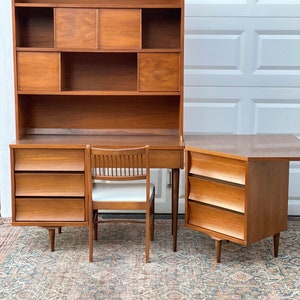 Mid century desk hutch store
