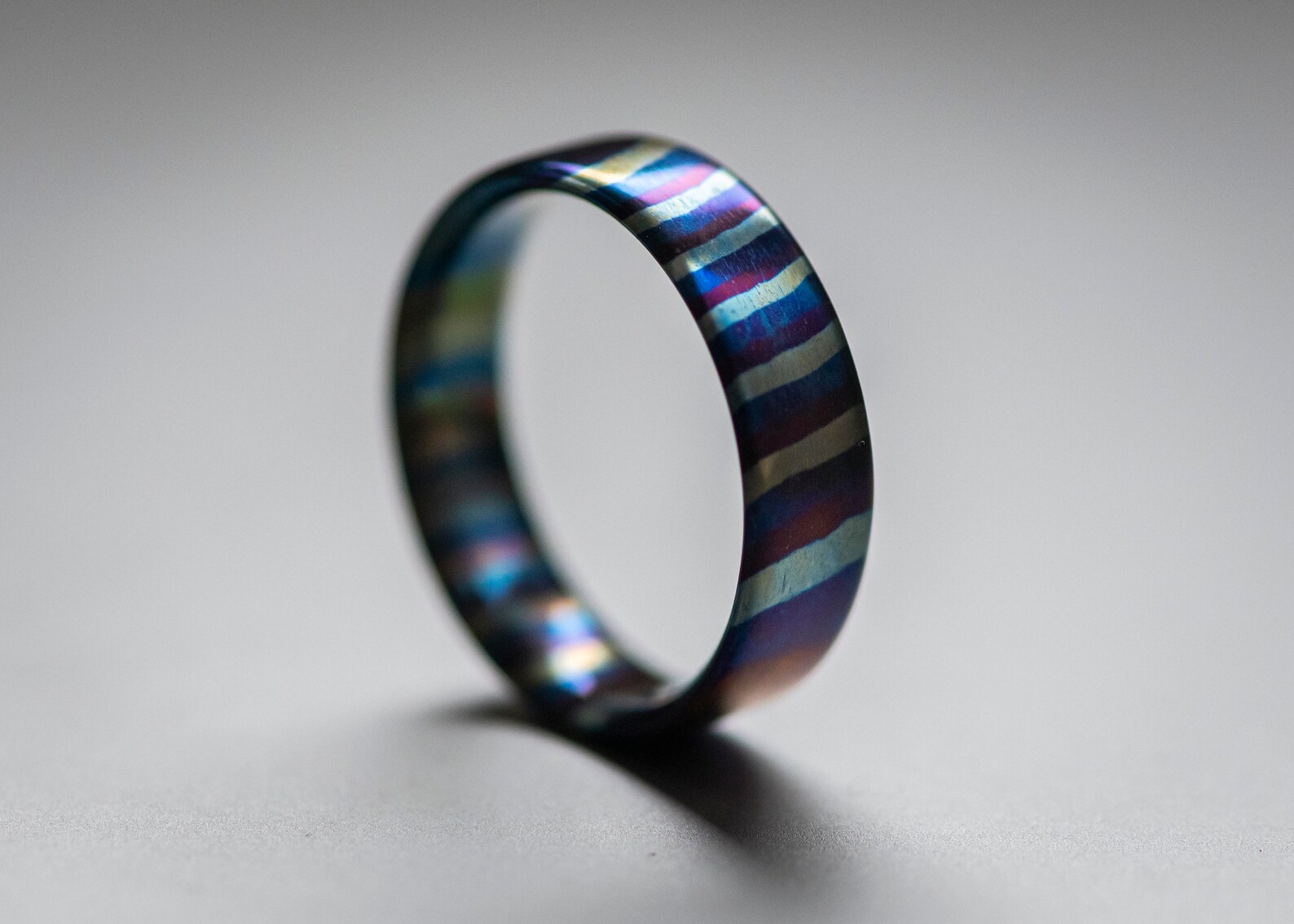 Timascus Ring Titanium Damascus Womens Ring Gift for Her - Etsy