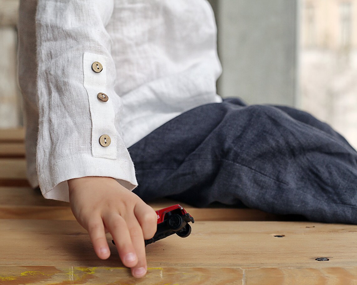 Ready to Ship Boys Linen Shirt Boys Long Sleeve Shirts - Etsy
