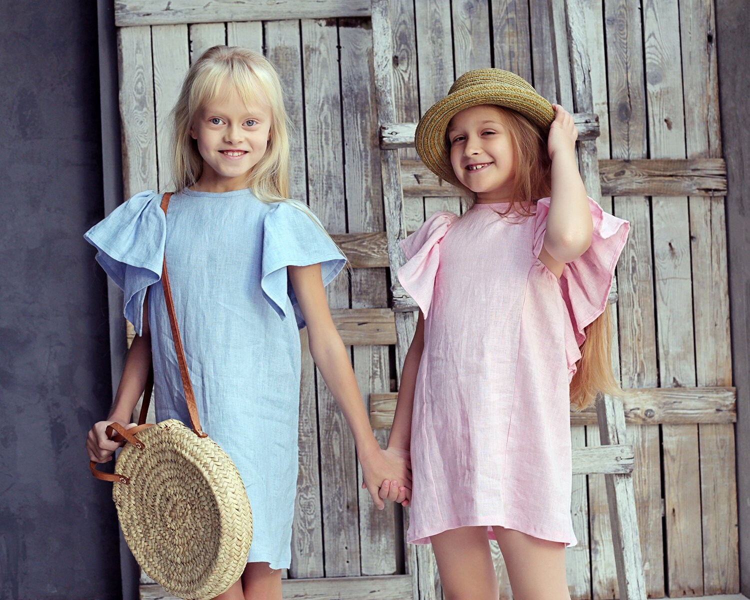 Linen Girls Party Dress, Girl Party Dress, Girl Occasion Dress, Party ...