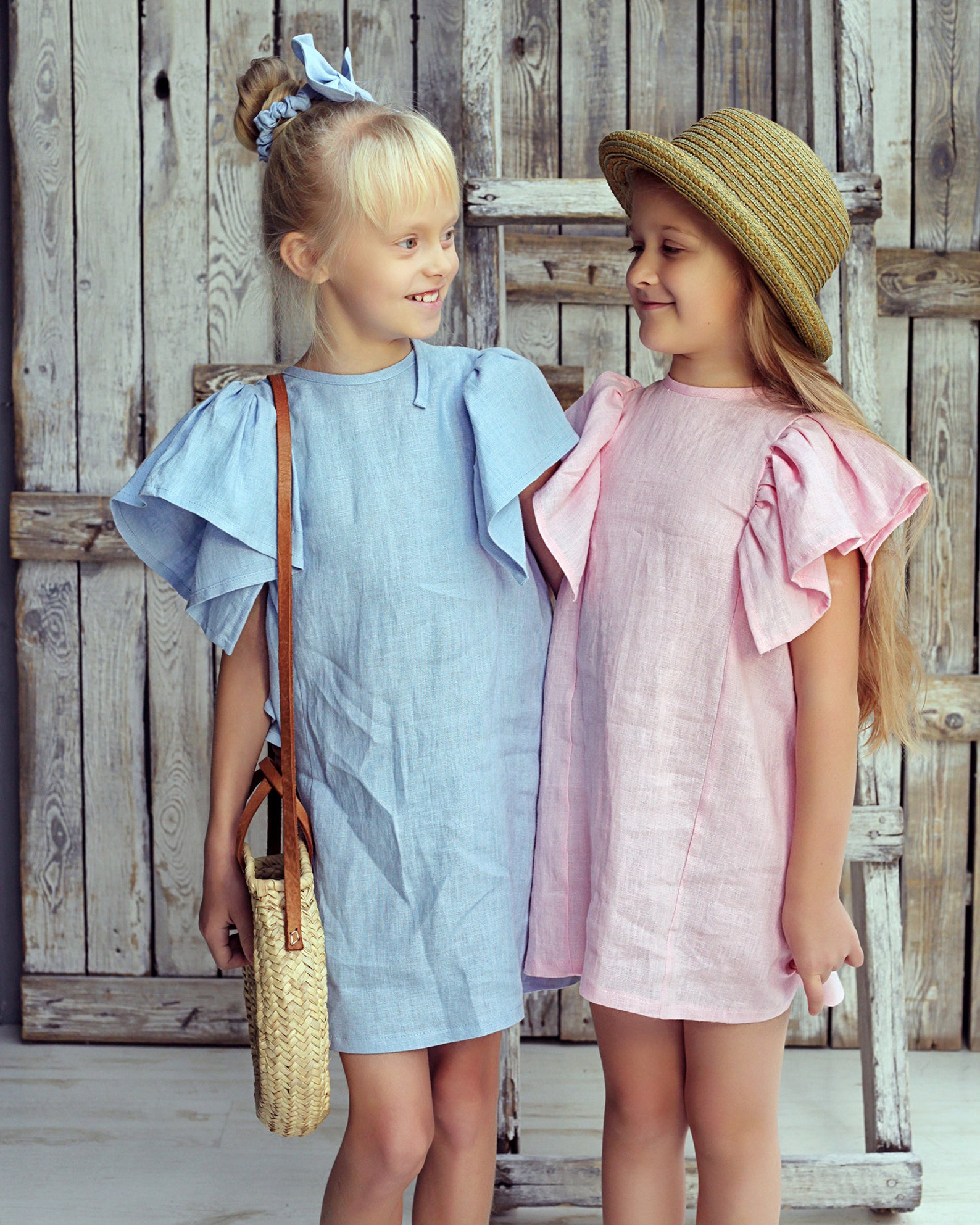 Linen Girls Party Dress, Girl Party Dress, Girl Occasion Dress, Party ...