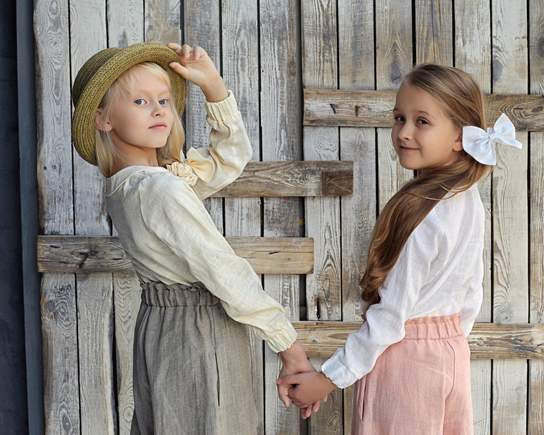 Girls Wide Leg Pants, Girls Linen Pants, Girl Summer Trousers, Toddler ...