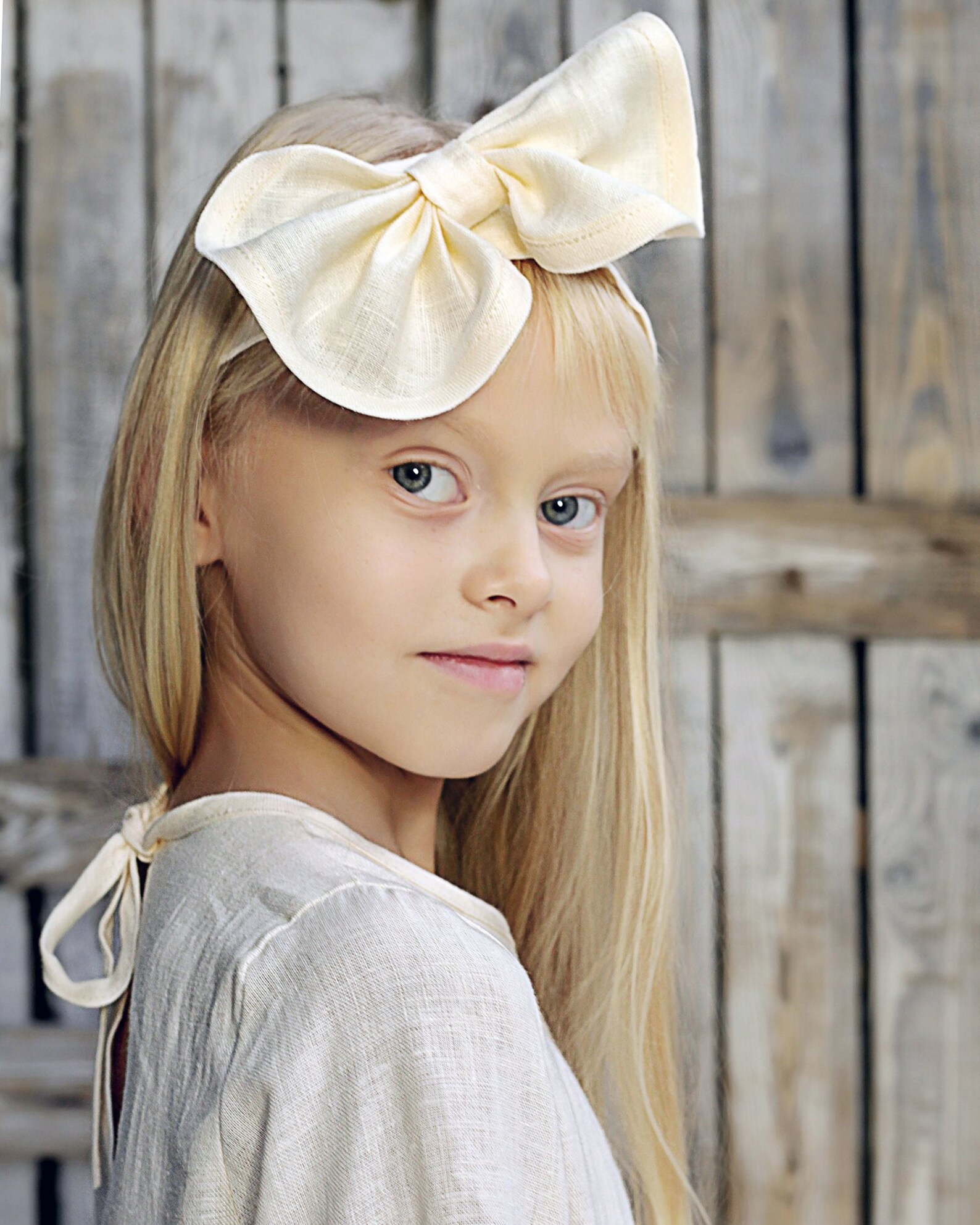 Linen Girl Headband, Girl Bow, Hair Bows for Girls, Baby Headbands ...