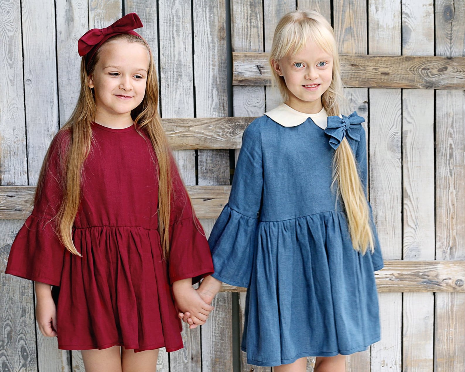 Red Girls Dress Linen Girls Dress Birthday Party Dress | Etsy