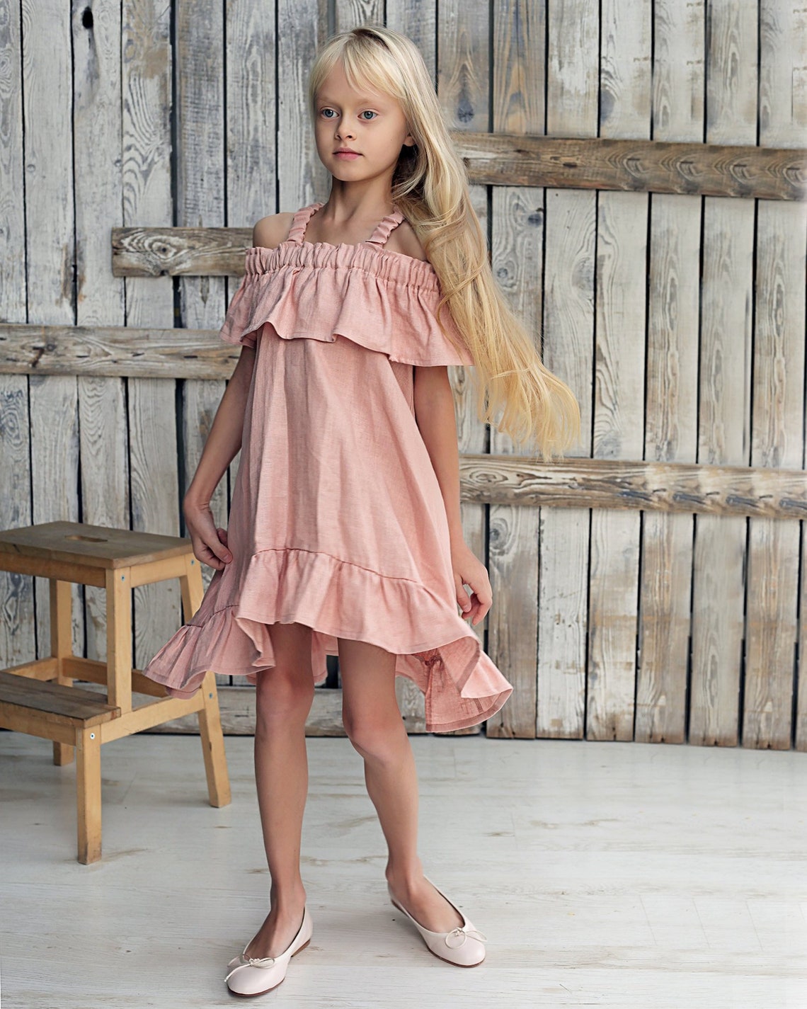 Girls Holiday Dress, Summer Girls Dresses, Linen Dress for Girls, Girl ...