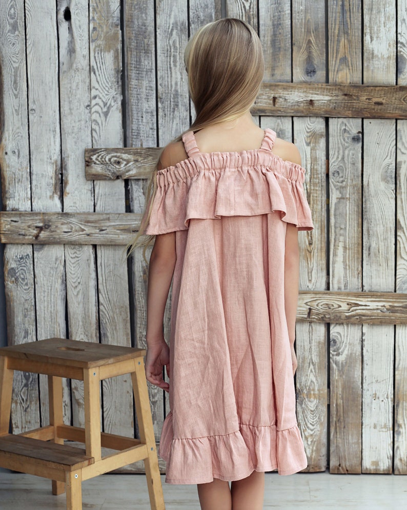 Girls Holiday Dress, Summer Girls Dresses, Linen Dress for Girls, Girl ...
