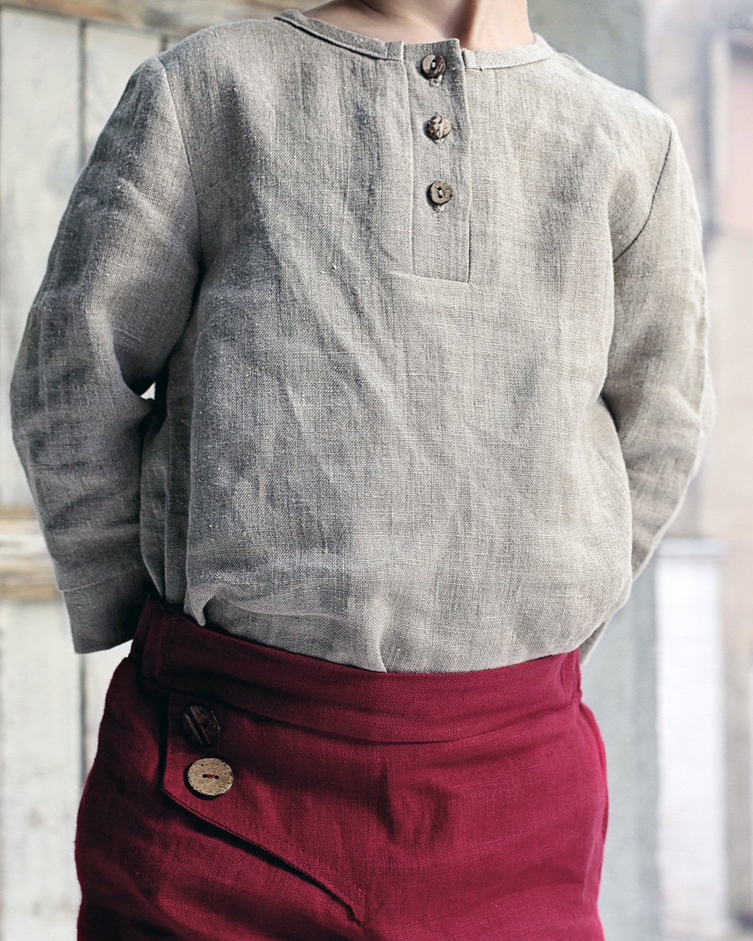 Boys Linen Shirt With Buttons , Natural Linen Top for Boys, Linen ...