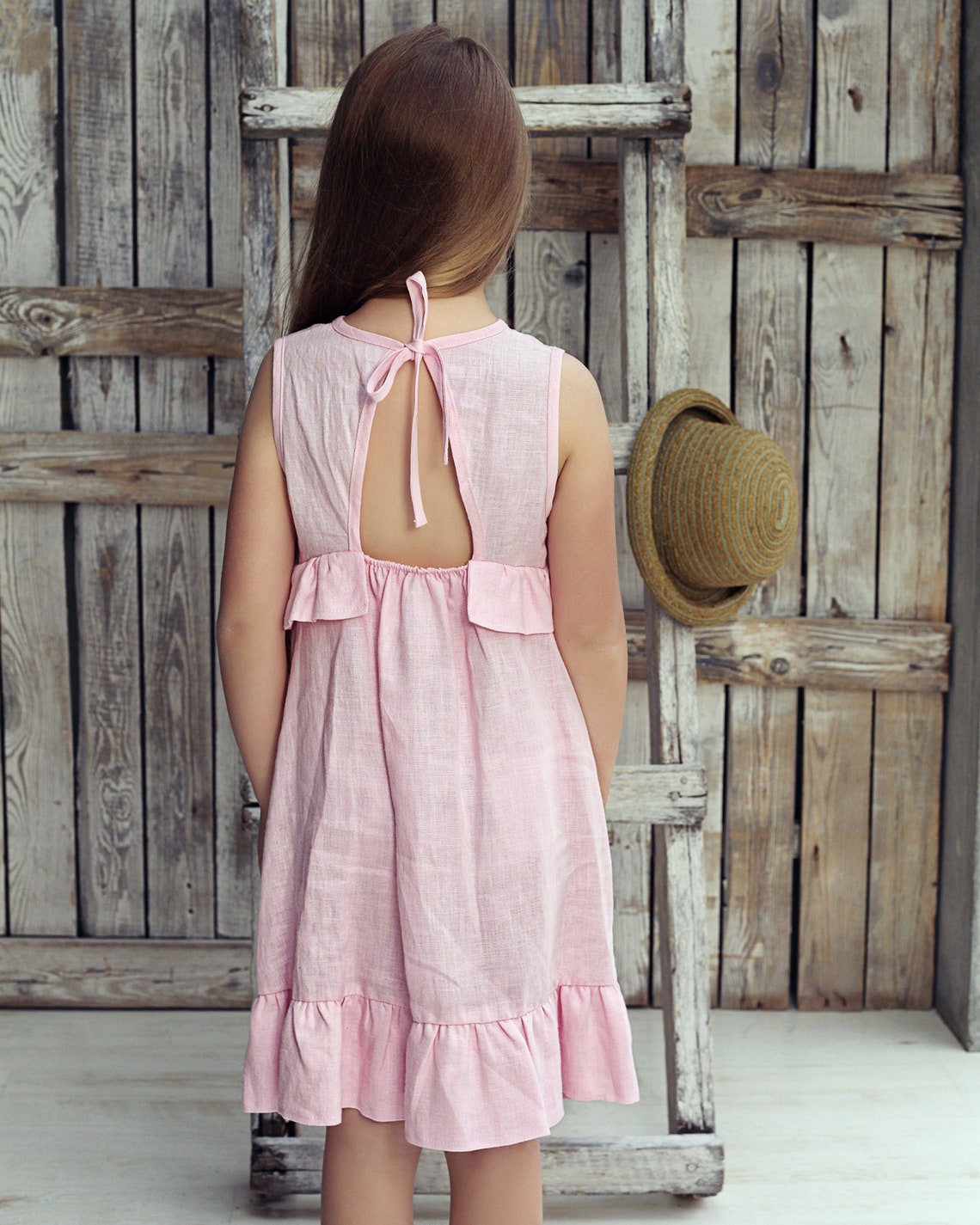 Linen girls party dress Girl party dress Girl occasion | Etsy