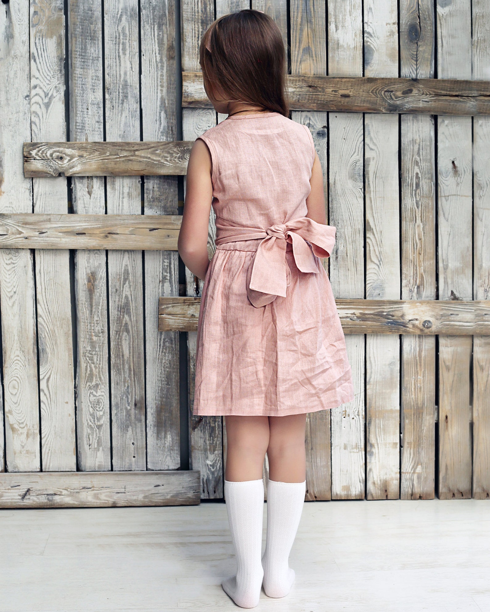 Linen Girls Wrap Dress Linen Girl Party Dress Girl Occasion - Etsy