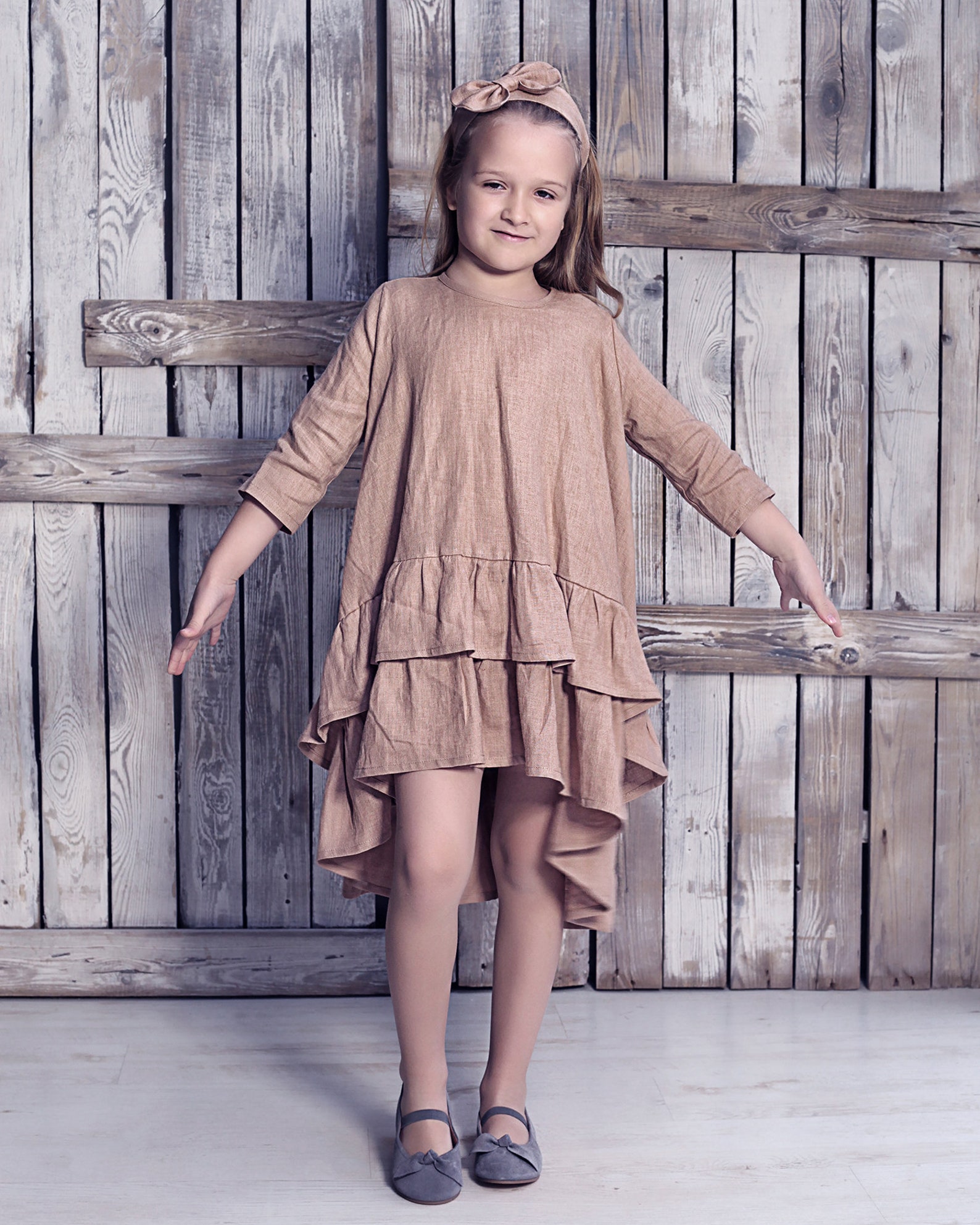 Girls Dress Girl Linen Dress Girl Ruffle Dress Flower Girl - Etsy