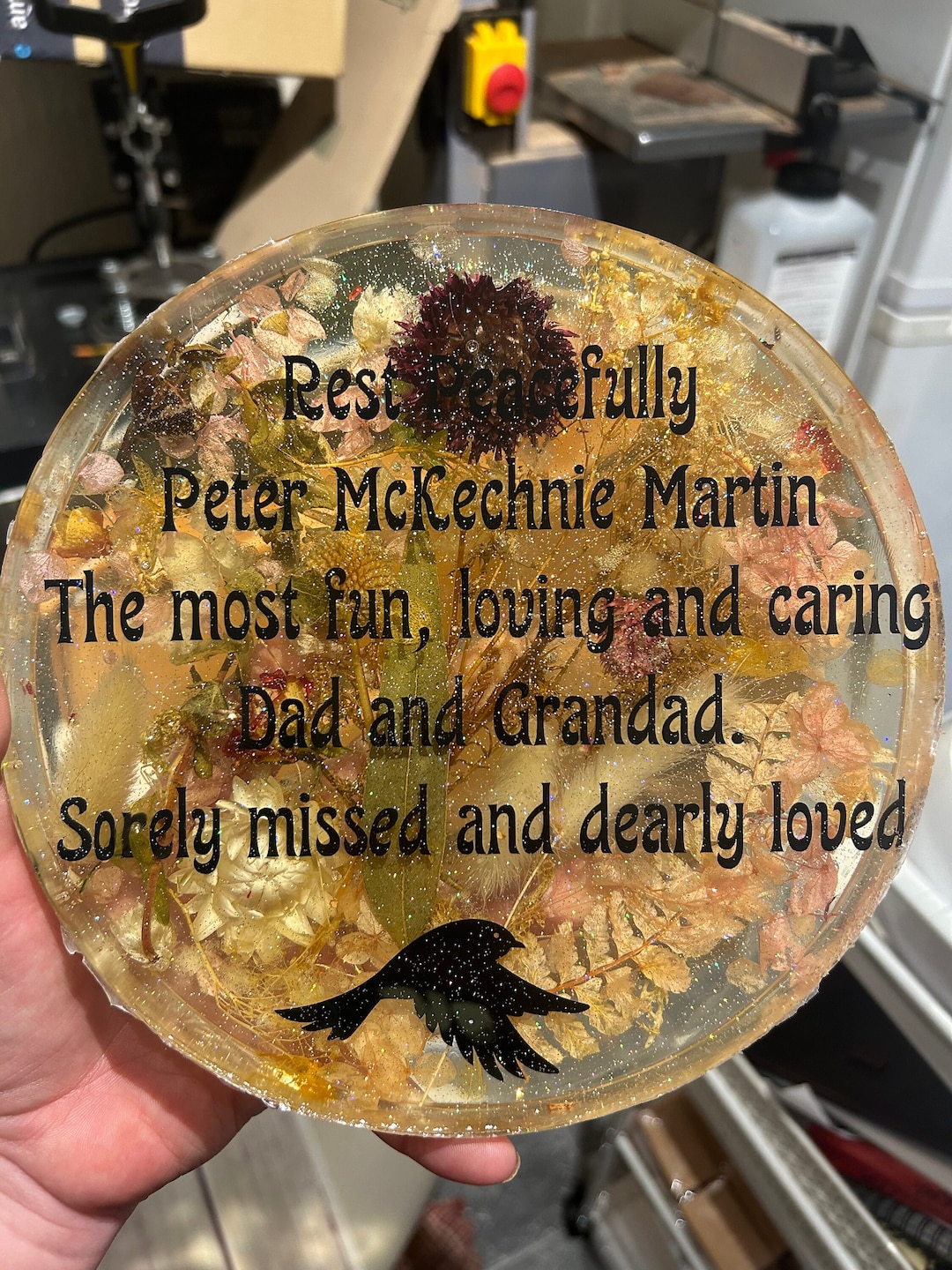 Resin Grave Marker, Dried Flower Memorial, Resin Memorial, Memorial ...